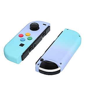 eXtremeRate DIY Replacement Shell Buttons for Nintendo Switch & Switch OLED, Gradient Violet Blue Housing Case with Corlorful Button for Joycon Handheld Controller [Only The Shell, NOT The Joycon]