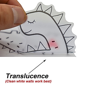 Maydahui Cute Black Dinosaur Wall Sticker Minimalist Dino Animal Plant Wall Decals(50x50 Inch) Peel & Stick Removable Decals for Girls Boys Bedroom Playroom Nursery Décor