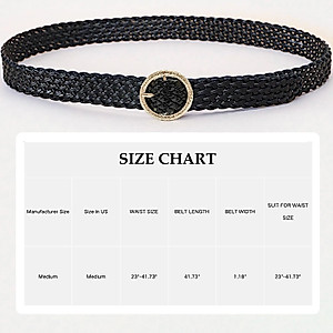 RMMVJJ Gold Belt for Women Woven PU Leather Womens Belts for Jeans Dresses Glitter Woman Gold Belts Gold M