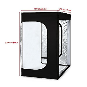Professional Photo Light Box Photography Studio Dimmable LED Large Shooting Tent Cube 47x39x78inch Video Continuous Lighting Lightbox Soft Box with 3 Colors PVC Backdrops and Carrying Bag