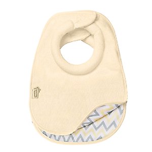 Tommee Tippee Closer to Nature Comfi-Neck Baby Bib with Padded Collar, Reversible – Cream Chevron, 2 Count