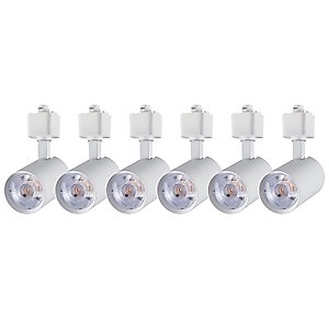 Arcfox 7W 3000K LED Track Lighting Heads Dimmable 3 Wire Single Circuit H Type Track Light Fixture ETL CRI90 for Dining Room Kitchen Accent Lighting 6 Pack White