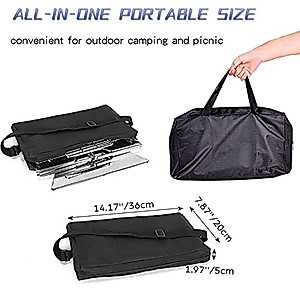 Barbecue Grill, Folding Charcoal BBQ Grill Portable Camping Grill, Stainless Steel Barbecue Tool Kits for Outdoor Picnic Patio Camping Backyard Cooking Travel