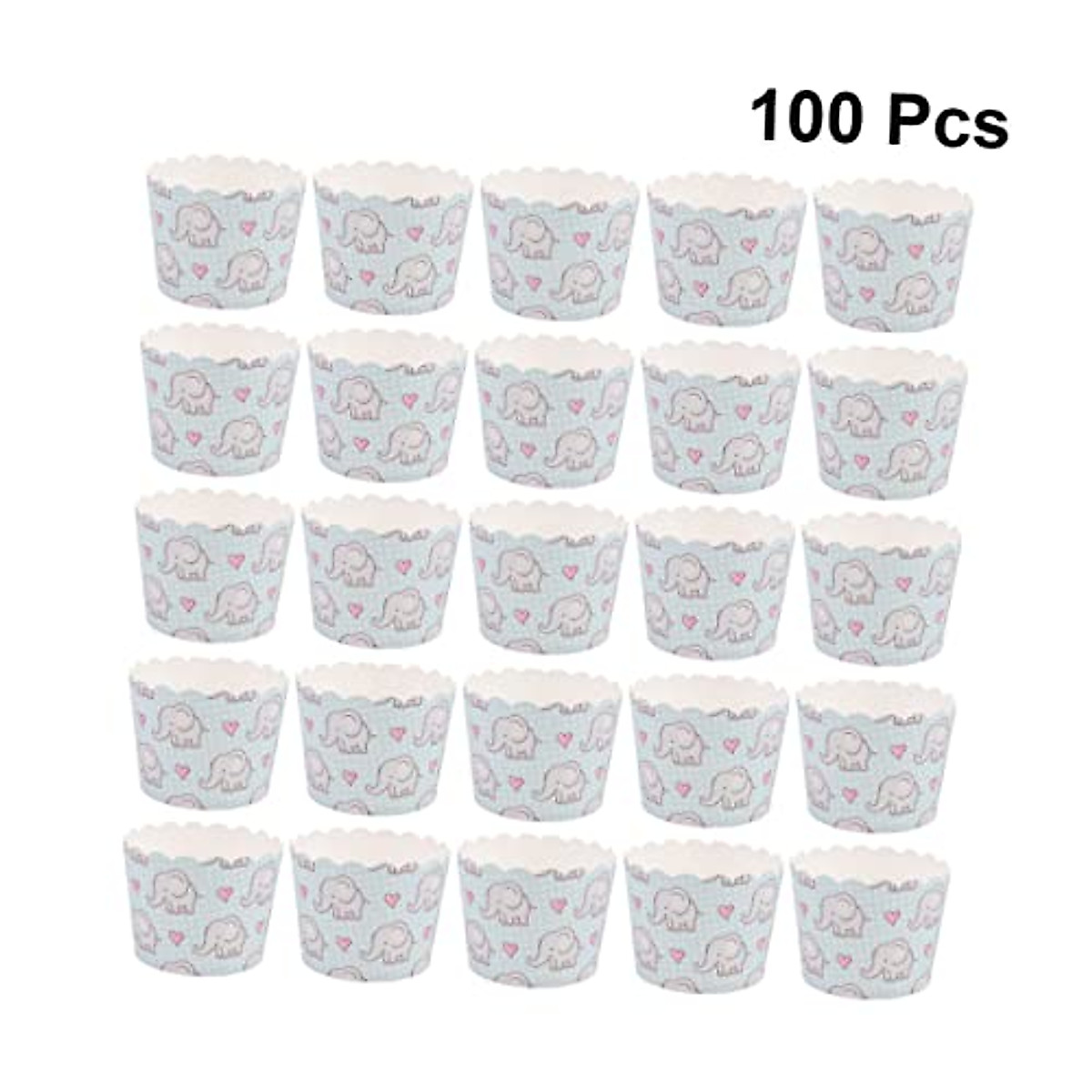 UPKOCH Paper Elephant Baking Holder for Dot Polka Pattern Small -friendly -friendly Liners Wrappers Shop Containers Dessert Home and Cuake Cups Accessory Colorful Paper Party Gift Wrapping 100pcs