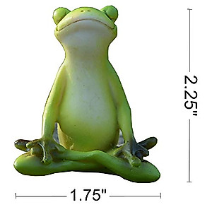 Gemmia Fairy Garden Miniature Frog Figurine - Mini Meditation Frog Statue