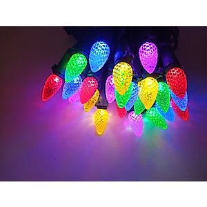 FY LTD Strawberry 18 ft 2pcs*LED50 Colored Christmas Light String C3 Light Decoration Christmas Tree Decoration Courtyard Garden Decoration Indoor and Outdoor Decoration(Multi-Colored, 2)