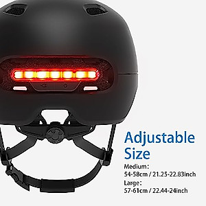 Smart4u SH50U Smart Bike Helmet with Light, Bicycle Helmet with Rear Light | Brake Warning Light | Fall Detection, CPSC Certified, Bike Helmet for Adults Men Women, Bicycle Helmet for Urban Commuter