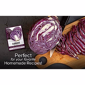 Cabbage Seeds for Planting - Red Acre Heirloom, Non-GMO Vegetable Variety- 1 Gram Seeds Great for Summer, Spring, Fall and Winter Gardens by Gardeners Basics