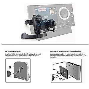 ChargerCity Simple-Lock Air Vent Holder Mount for Sirius XM Onyx EZ EZR Plus Lynx StarMate Stratus 5 6 7 Roady Delphi Skiff Nexus & Helix Satellite Radio (Vehicle Dock is not Included)