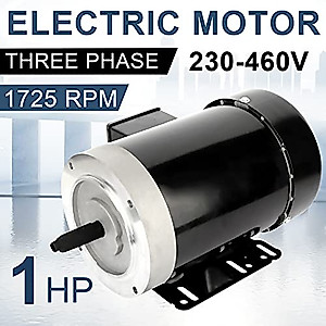 1HP Electric Motor 1725 RPM General Purpose Three Phase Motor 56C Frame 5/8“ Shaft Diameter Rolled Steel Shell 60HZ 230V/460V TEFC