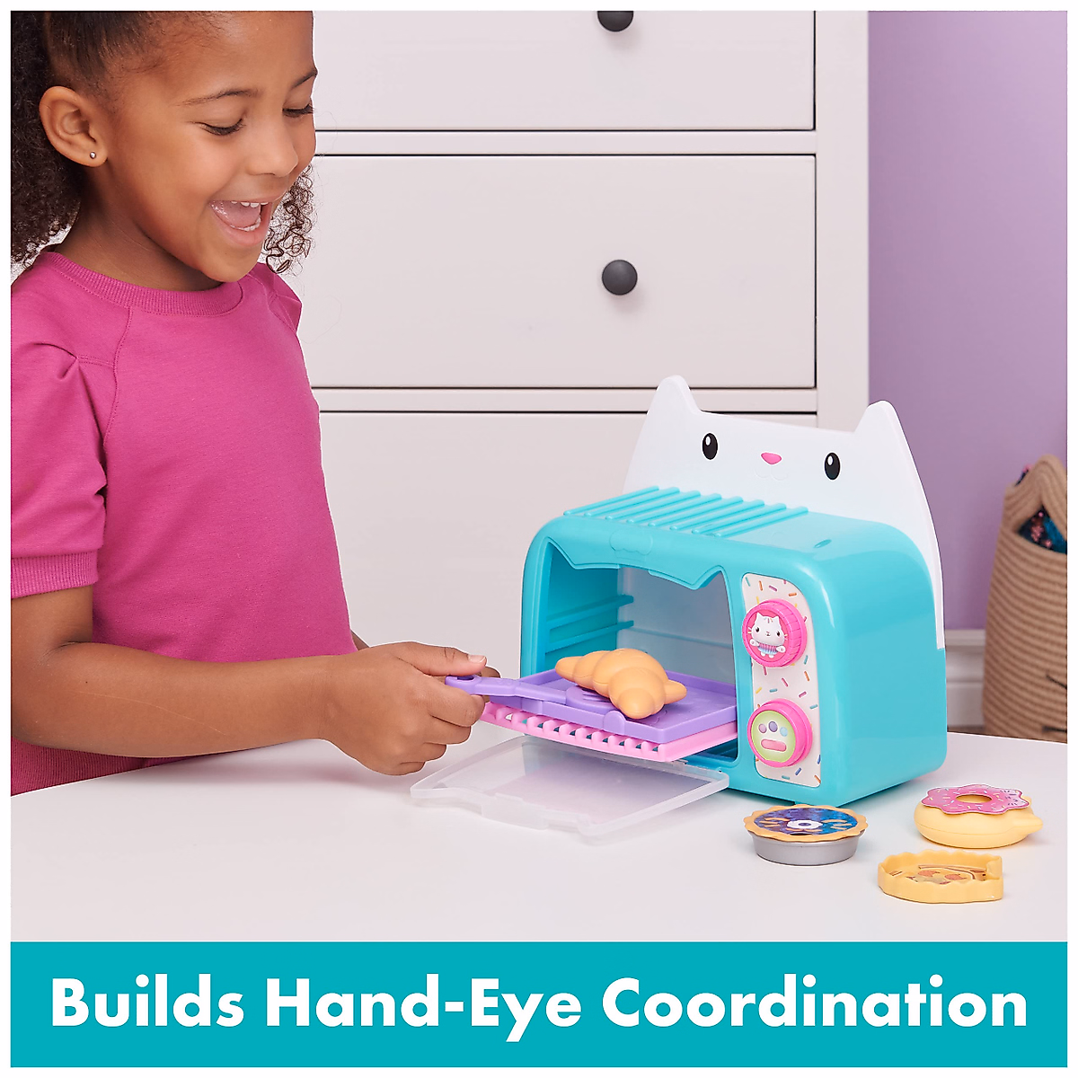 Gabby’s Dollhouse, Bakey with Cakey Oven, Kitchen Toy with Lights and Sounds, Toy Kitchen Accessories and Play Food, Kids Toys for Ages 3 and up