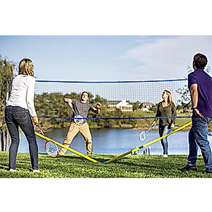 Triumph Sports Multi-Sport Versatile Combo Outdoor Game Net Set Includes Volleyball, Badminton, and Pickleball, Blue (35-7510-2)