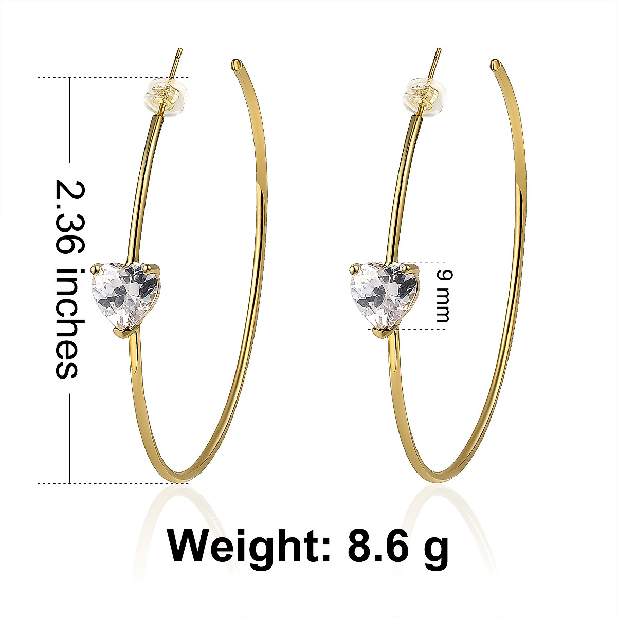 InzheG Gold Hoop Earrings 14K Gold Plated Stainless Steel Hoop Earrings With 925 Silver Needle Elegant Tube Hoop Earrings for Women