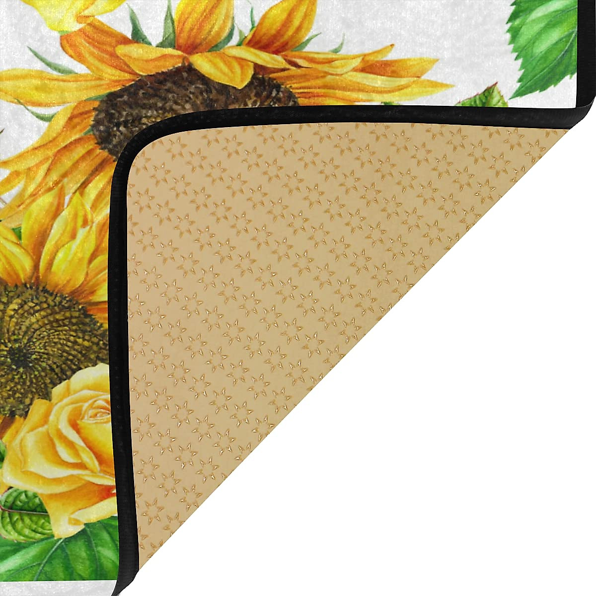 ALAZA Sunflower Kitchen Rug, Yellow Sunflower Rose Non Slip Bath Runner Rugs Mat for Bathroom Kitchen Indoor Floor Mats Doormat 39"x 20"