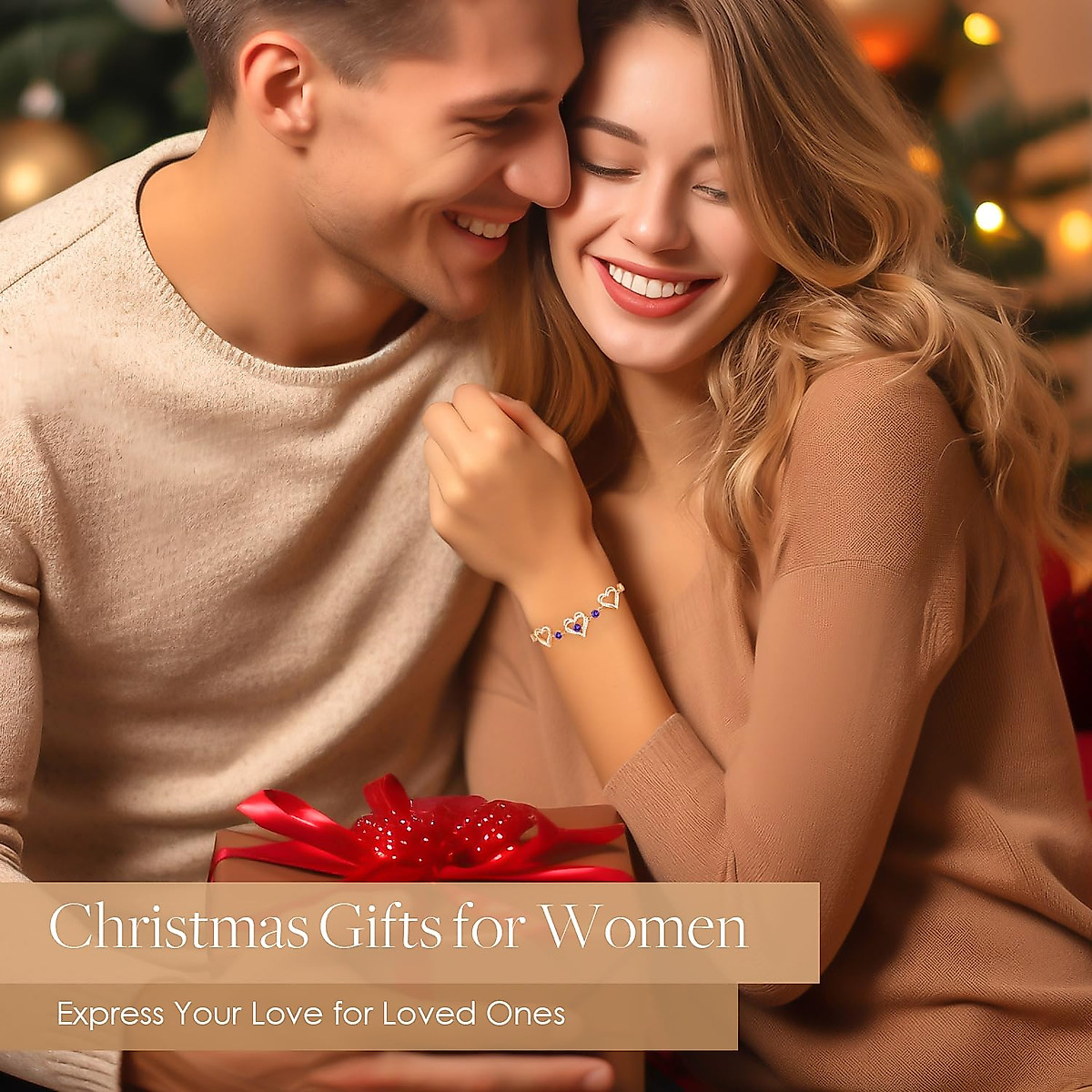 CDE Forever Love Heart Charm Link Bracelet for Women, 925 Sterling Silver Birthstone Bracelet Mother's Day Gift Anniversary Christmas Birthday Jewelry Gifts for Women Wife Her Girlfriend