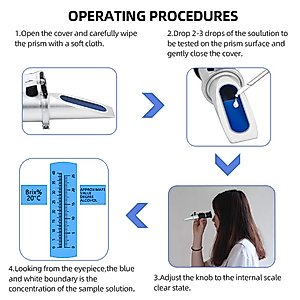 Abuycs Wine Refractometer for Testing Grape Wine Brewing, Wine Making, Measuring Sugar Content in Original Grape Juice, Predicting The Wine Alcohol Degree, Dual Scale of 0-40% Brix & 0-25% vol Alcohol