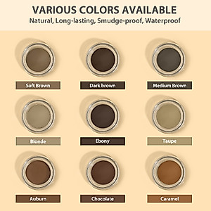 LAVONE Eyebrow Stamp Stencil Kit, Brow Stamp Trio Kit with Waterproof Eyebrow Pencil, Pomade, 20 Eyebrow Stencils, Dual-ended Eyebrow Brush and Sponge Applicator - Soft Brown