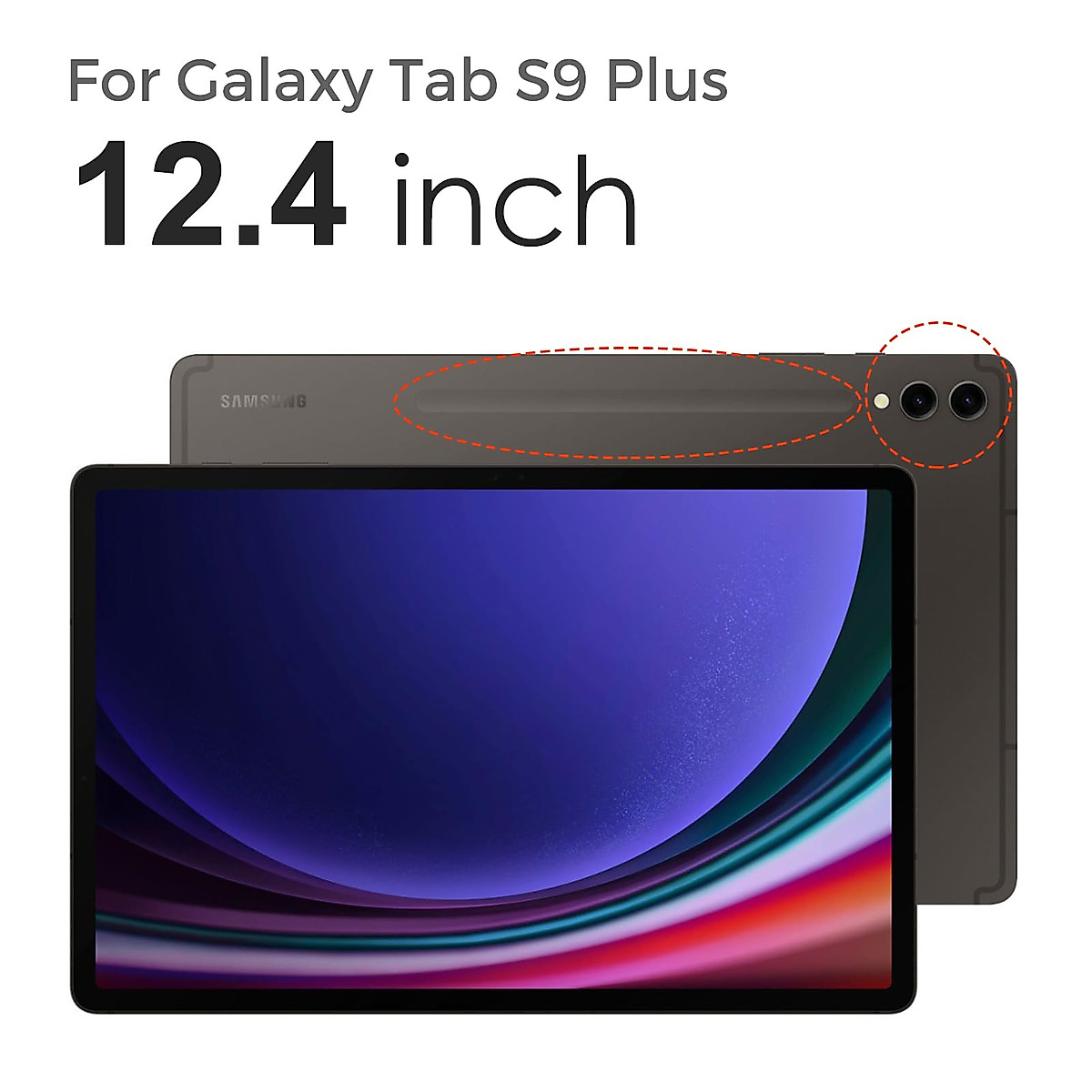 CoBak Case for Samsung Galaxy Tab S9 Plus 2023, Premium PU Leather Cover with S Pen Holder, Front Pocket & Multiple Viewing Angles, Auto Sleep Wake Feature for Samsung Galaxy Tab S9+