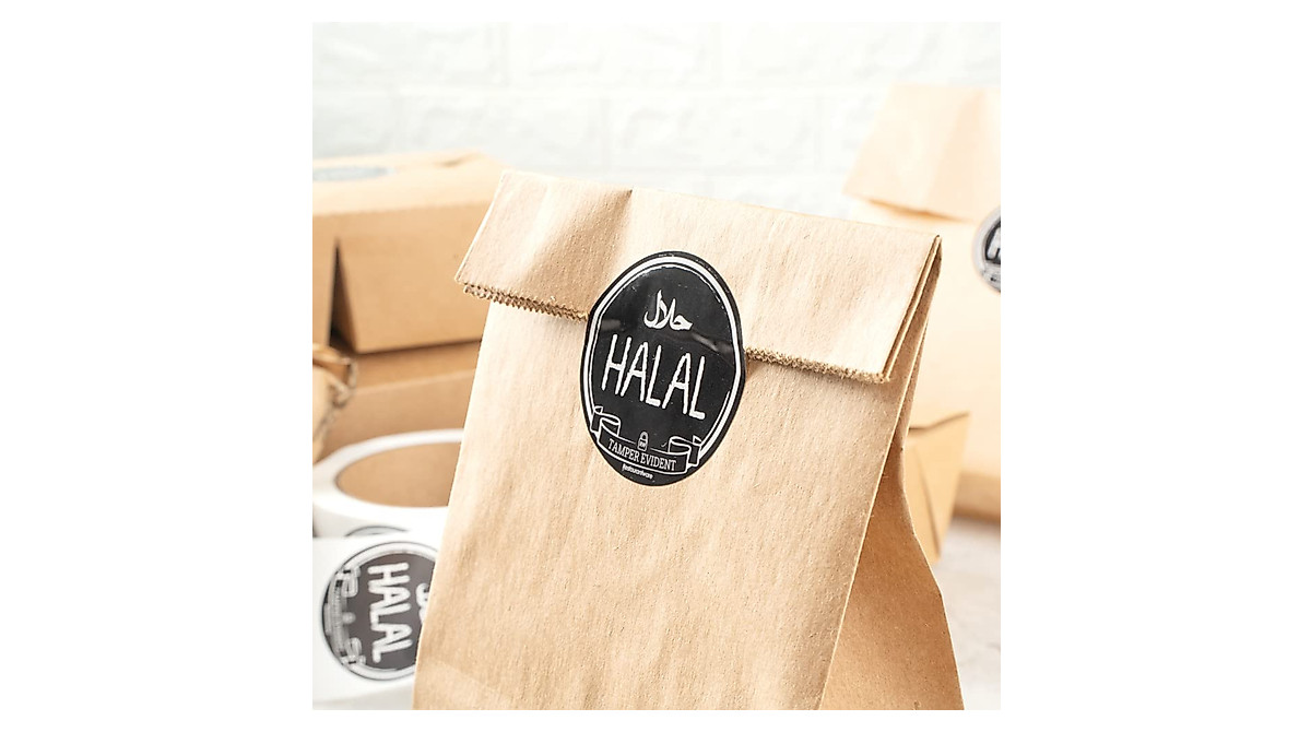 Tamper-Evident Halal Stickers | 2-Inch Chalkboard Design Labels