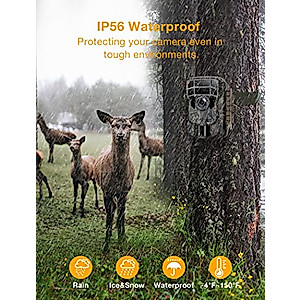 VOOPEAK 2 Pack Trail Camera - Game Camera 36MP 2K Motion Activated Trail Cam Scouting Hunting Cam Wildlife with 2.0 LCD Screen 120° Wide Angle Lens Night Vision Waterproof IP66
