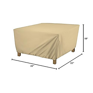 Classic Accessories Terrazzo Water-Resistant 21 Inch Square Ottoman/Coffee Table Cover, Outdoor Ottoman Cover