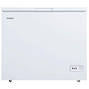 Galanz GLF70CWED01 Manual Defrost Chest Freezer, Mechanical Temperature Control, White, 7.0 Cu Ft