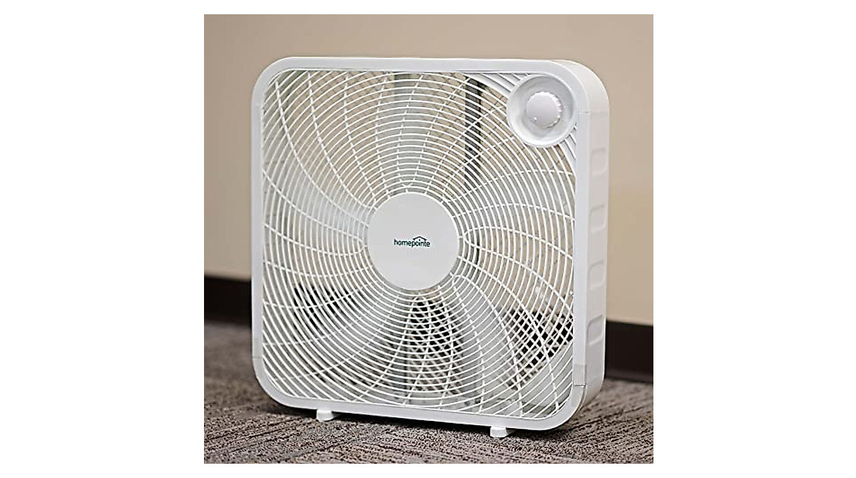 Homepointe 20" White Box Fan - Cool & Efficient
