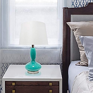 Elegant Designs LT3315-TEL Contemporary Curved Glass Table Lamp, Teal