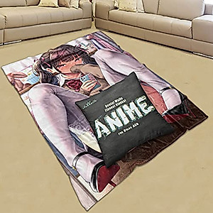 Fleece Throw Blanket, Sexy Anime Waifu Ecchi Girl Soft & Breathable Fleece Blanket, Throw Blanket for Bed, Sofa, Couch, Travel, Camping, 40x50 inches