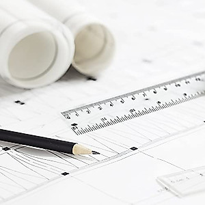 6 Pcs Clear Ruler 6 Inch - 8 Inch - 12 Inch Small Ruler with Centimeters and Inches Straight Edge Rulers for Kids School Office Supplies