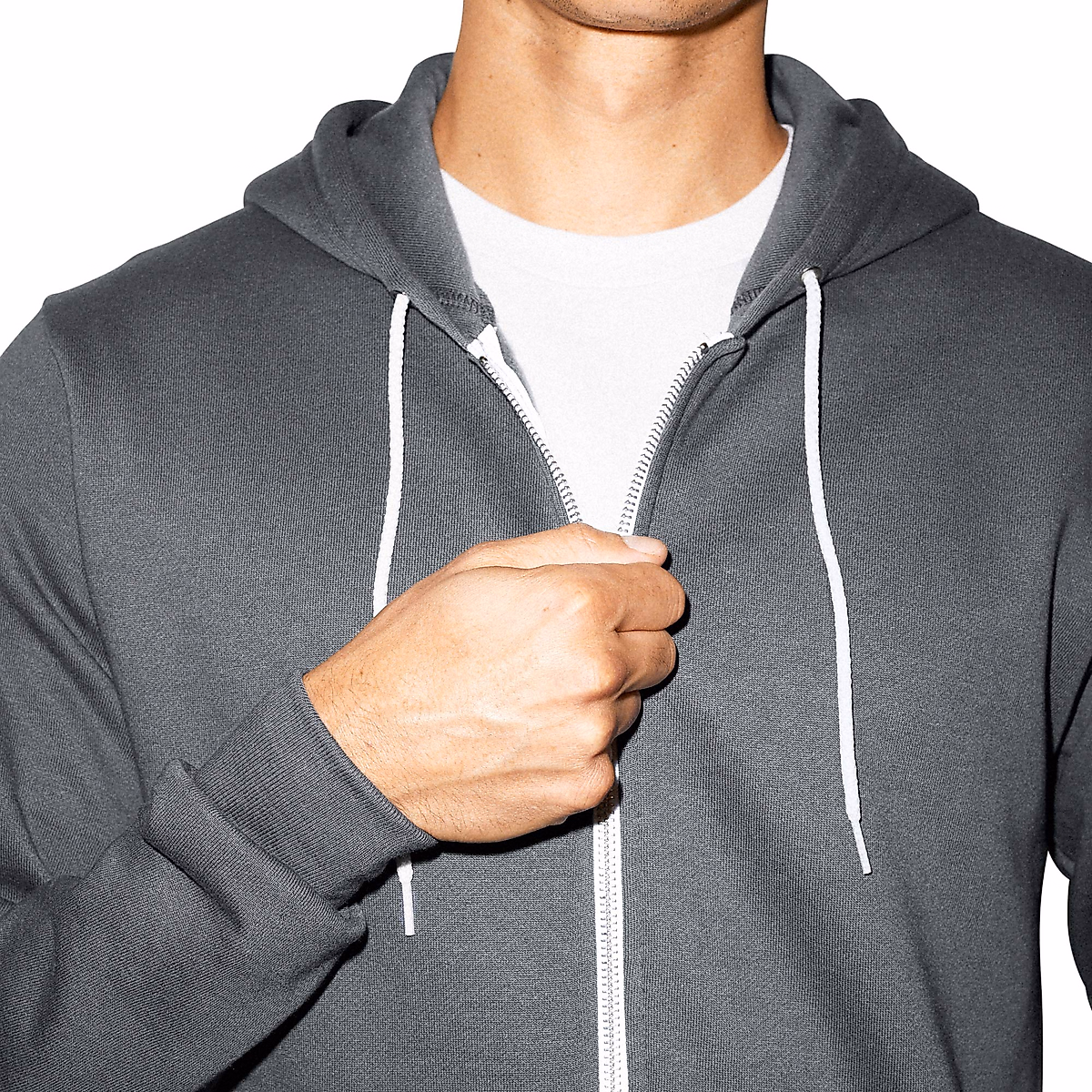 American Apparel Men's Flex Fleece Long Sleeve Zip Hoodie, Asphalt, X-Small