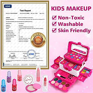 Aureyung Kids Makeup Kit for Girl, Toys for Girls Ages 3 4 5 6 7 8 9 10, 54PCS Washable Real Makeup Set, Kids Make Up, Play Makeup Little Girls Makeup Kit for Toddler, Ideal Christmas Birthday Gifts