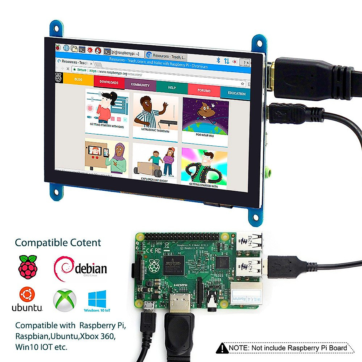 ELECROW 5 inch Monitor for Raspberry Pi Monitor Touchscreen Display Compatible with Raspberry Pi 5 4 3B+ 3B BB Black Banana Pi Jetson Nano Windows PC