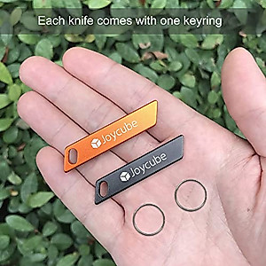 Joycube 2-Pack Mini Utility Knife Box Cutter, Compact Retractable Package Letter Opener, Small Pocket Knife EDC Cutting Tool (Black/Orange)