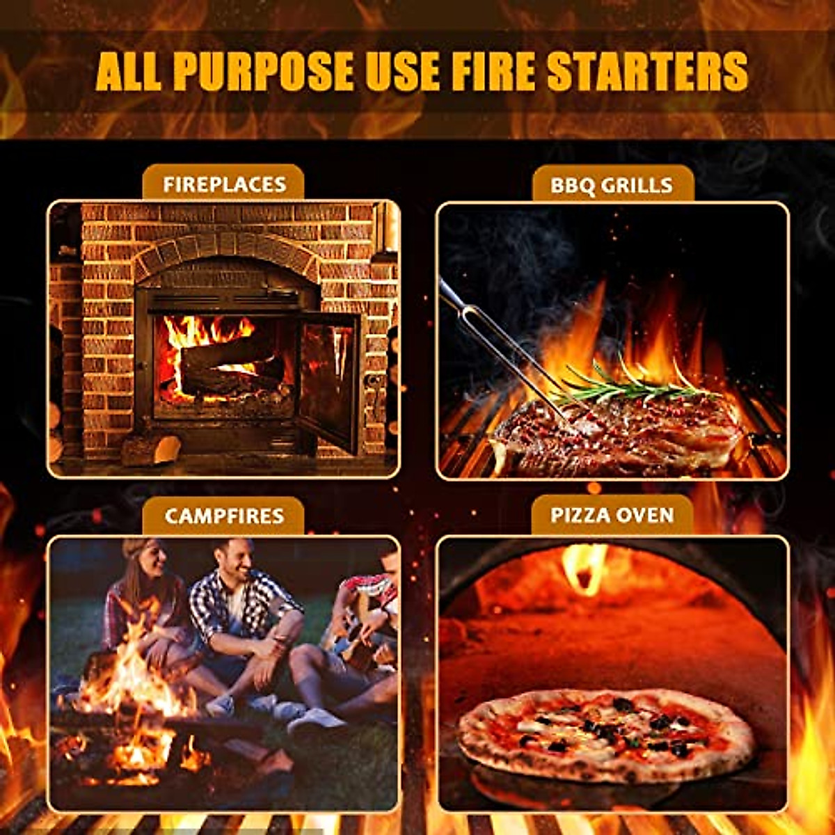 Realcook Natural Fire Starter Cubes: Upgraded 36 Firestarters Kindling