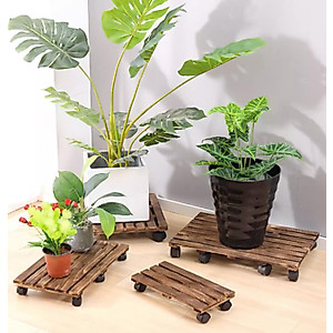 Plant Stands with Wheels, Plant Dolly with Wheels, Plant Roller, Heavy Duty Plant Caddy Caster for Patio Outdoors, Holds Up to 100 Lbs, 7.9 x 19.7 Inch