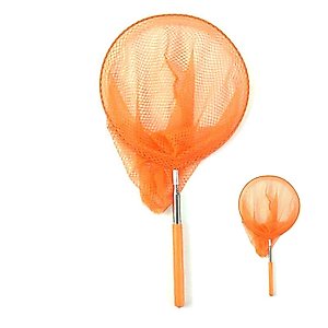 Toasis Mini Fishing Landing Net Nylon Mesh Aquarium Net (Orange-2pack)