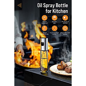 MISSOLO Oil Sprayer for Cooking, 100ml Glass Olive Oil Sprayer Mister, Oil Spray Bottle, Kitchen Gadgets Accessories, Oil Sprayer for Air Fryer, Cooking, Barbecue, Salad, Baking