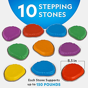 NATIONAL GEOGRAPHIC Stepping Stones for Kids – Durable Non-Slip Stones Encourage Toddler Balance & Gross Motor Skills, Indoor & Outdoor Toys, Obstacle Course, Gifts for Toddlers (Amazon Exclusive)