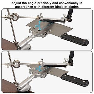 Knife Sharpener Tool Pro RX-008, 360° Rotation Flip Design, Fixed-Angle Slicker Edge Sharpener with 4 Diamond Sharpening Plates,240/400/600/1000