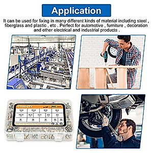 SAE and Metric Rivet Nuts, GTERNITY 380PCS #6-32#8-32#10-24 1/4-20 5/16-18 3/8-16 1/2-13 and M3 M4 M5 M6 M8 M10 M12 Nuserts Assorted Flat Head Rivnuts Threaded Insert Nut Kit 14 Sizes