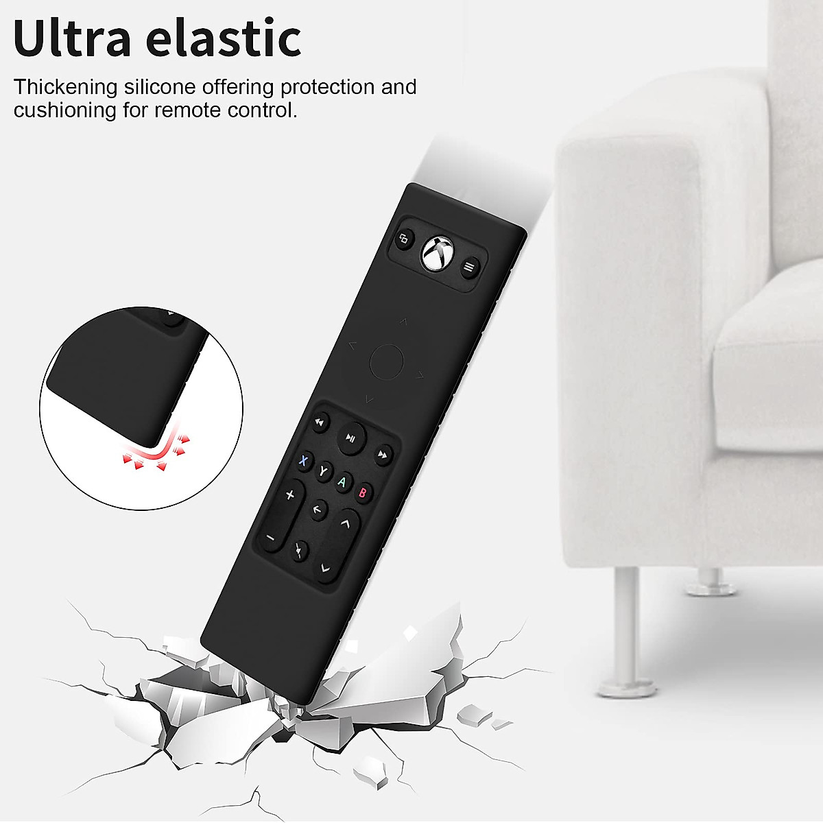 EVAHOM Silicone Case for PDP Gaming Multipurpose Media Remote Control: Xbox Series X,S/Xbox One/Xbox,Anti-Slip Shockproof Waterproof Remote Cover for PDP Xbox One,Protective Sleeve Black