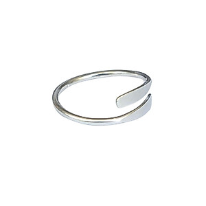 Handmade Silver Wrap Band Adjustable Toe Ring, 925 Sterling Silver, Thin Classic Dainty Open Toe, Pinky or Knuckle Rings for Women, By MiYa Jewelry Creations