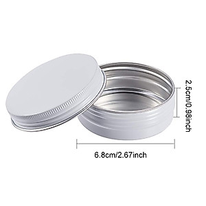 BENECREAT 14 Pack 2 OZ Tin Cans Screw Top Round Aluminum Cans Screw Lid Containers - Great for Store Spices, Candies, Tea or Gift Giving (White)