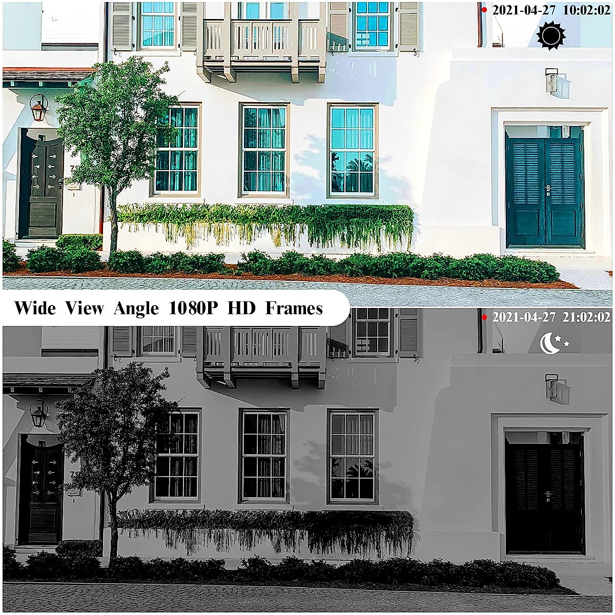 《 Two-Way Audio & Truly Wireles》 Outdoor Solar Powered Rechargeable Battery Camera, Surveillance WiFi Camera with Solar Panel, Security Home IP Camera, PIR Motion Detection, Waterproof, Night Vision