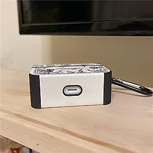 Case Cover Compatible with AirPods Pro 2 Stylish Floral AirPods Pro 2 Case for Women Girls Black Rose Patterns Protective Hard Case with Clip (White)