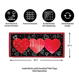 Evergreen Sassafras Valentine's Heart Interchangeable Entrance Doormat | Indoor and Outdoor | 22-inches x 10-inches | Non-Slip Backing | All-Season | Low Profile | Home Décor
