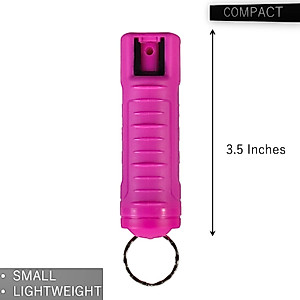 Police Magnum Pepper Spray Keychain Belt Clips- Maximum Heat Strength OC with Dye- Combo Safety Key Chain Set- Made in The USA- 2 Pack Hot Pink INJ