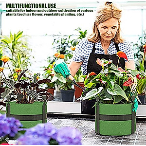 YLYYCC 3-Pack 5 Gallon Grow Bags Heavy Duty Thickened Nonwoven Plant Fabric Pots with Handles, Durable Portable Bags, Cylindrical