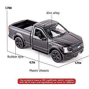 TGRCM-CZ 1/36 Scale F150 Pickup Truck Casting Car Model, Zinc Alloy Toy Car for Kids, Pull Back Vehicles Toy Car for Toddlers Kids Boys Girls (Black)